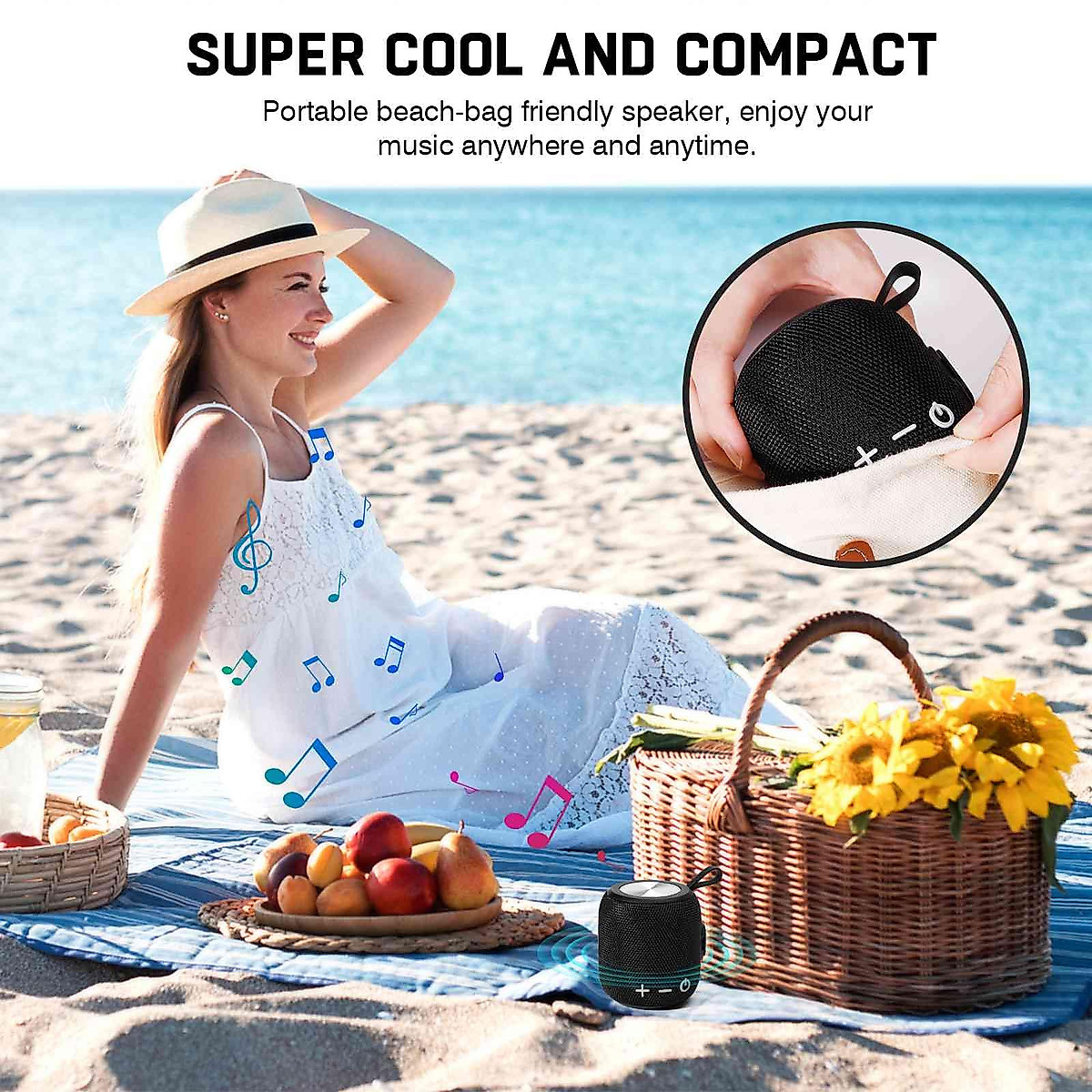 Bluetooth Speaker: Powerful Stereo Sound, IPX7 Waterproof, True Wireless Stereo Pairing, Portable Design, Latest Bluetooth V5.2 - Perfect for BLU Vivo 5 Mini, Beach, Outdoor, Home, Parties- Red