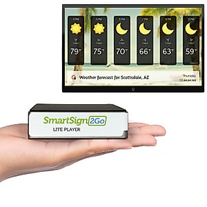 SmartSign2go Lite Digital Signage UltraHD 4k Media Player with Easy-to-Use Cloud-Based Software (Includes 2-Week Free Software Trial)