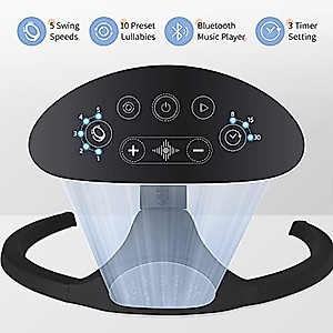 Baby Swing for Infants | Electric Bouncer for Babies,Portable Swing for Baby Boy Girl,Remote Control Indoor Baby Rocker with 5 Sway Speeds,3 Seat Positions,10 Music and Bluetooth