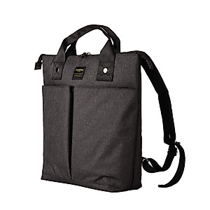 Kah&Kee Convertible Laptop Backpack and Tote Bag Handbag Concealed Strap Computer Compartment Travel School for Women Man (Black)