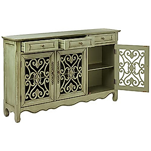 COASTER 3-Door Accent Cabinet Antique Green