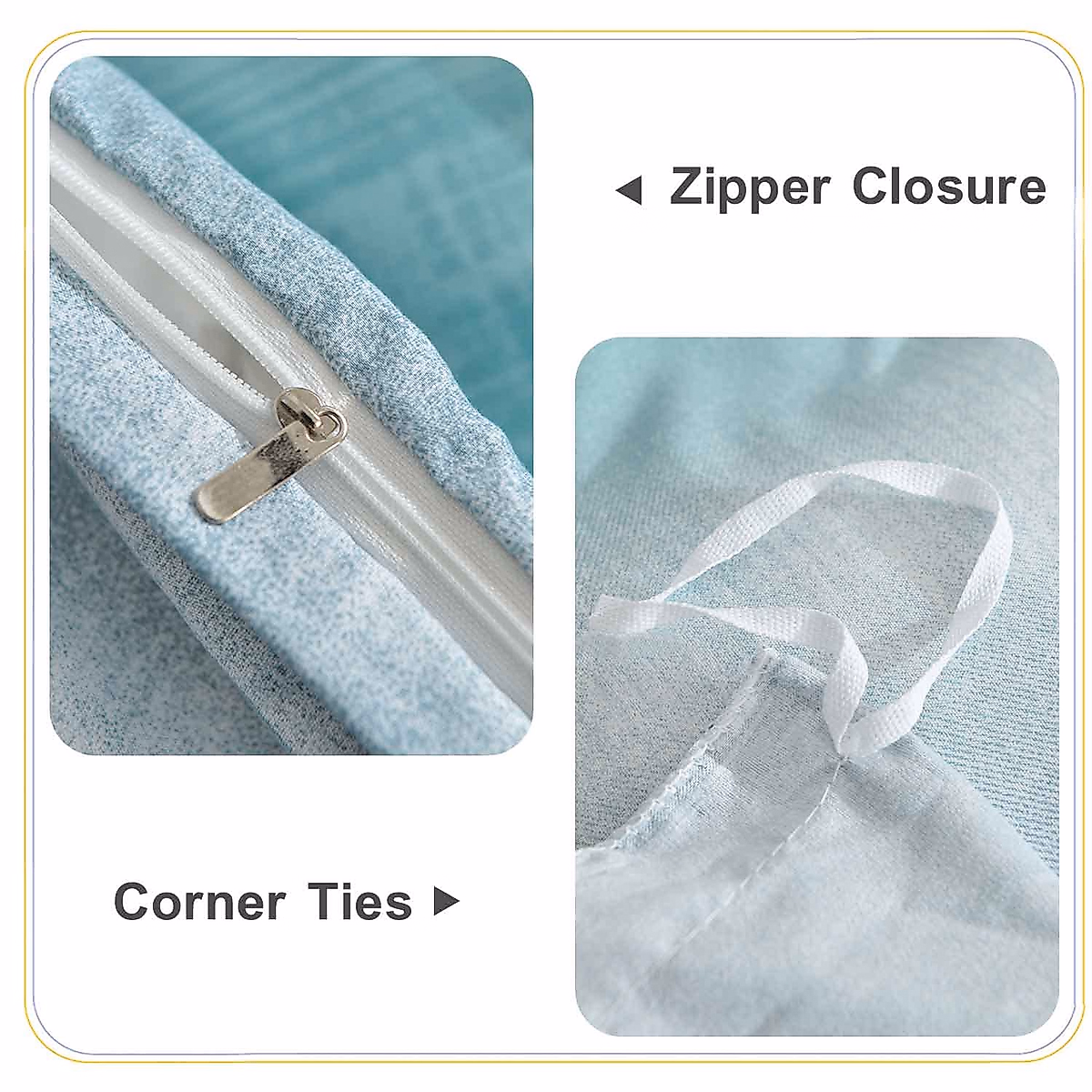 ETDIFFE Teal Duvet Cover King Size, 3pc Modern Grey and Blue Gradient Striped Microfiber Comforter Cover Set, Farmhouse Soft and Lightweight Abstract Ombre Pattern Quilt Cover (90x104) for Women Teen