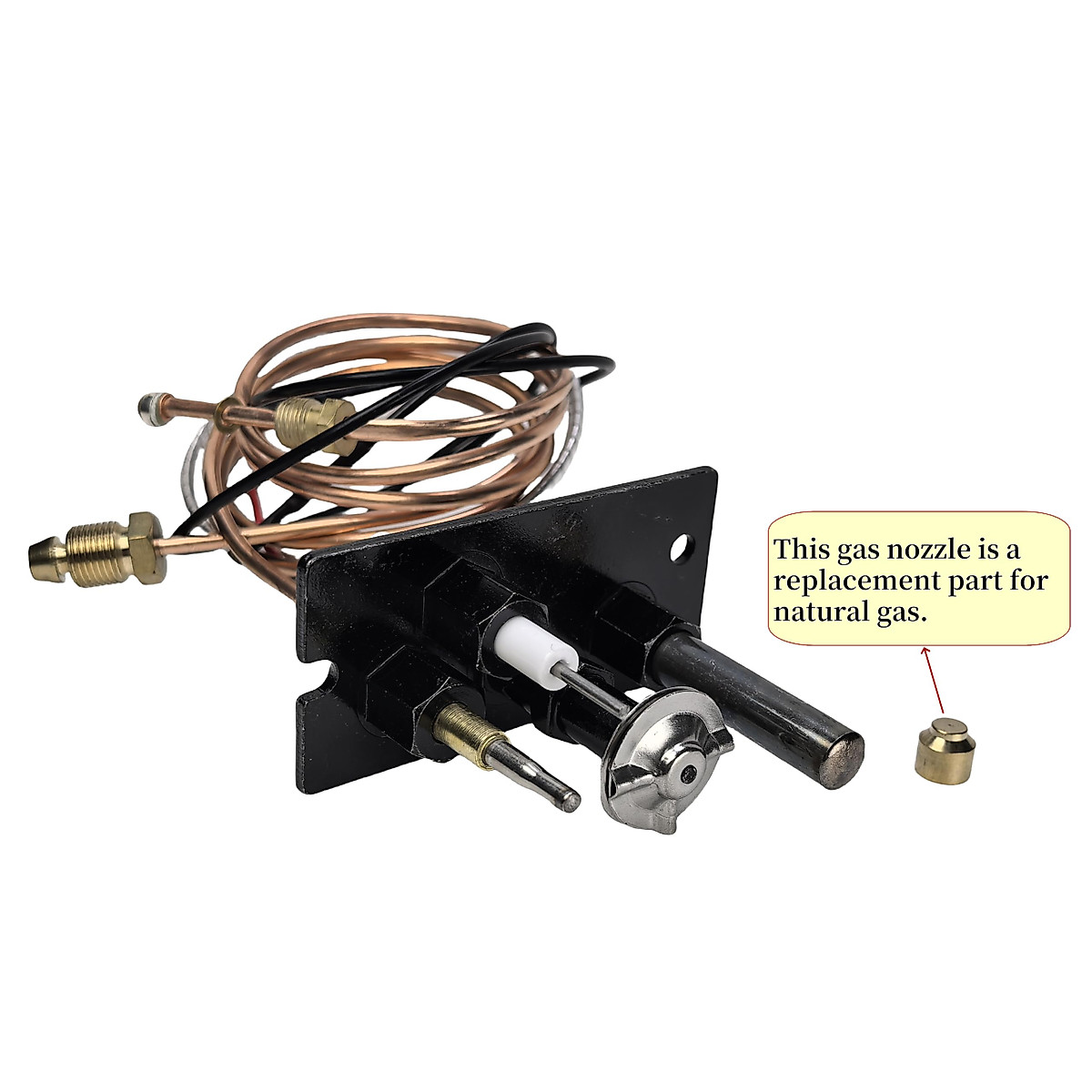 10002265 Replacement Propane/Natural Gas 3 Way Pilot Assembly compatible with for Majestic Temco, and Vermont Castings gas stoves