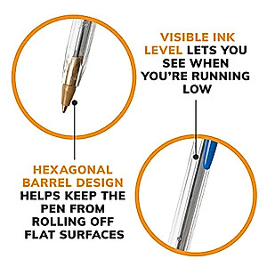 BIC Cristal Xtra Smooth Ballpoint Pen, Medium Point (1.0mm), Blue, 10-Count