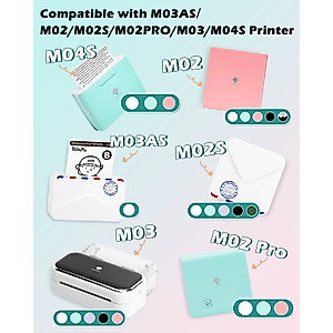 Phomemo Adhesive Transparent Thermal Paper, for Phomemo M02/M02 Pro/M02S/M03/M04S Mini Thermal Printer, 50mm x 3.5m, Diameter 30mm, 3 Rolls