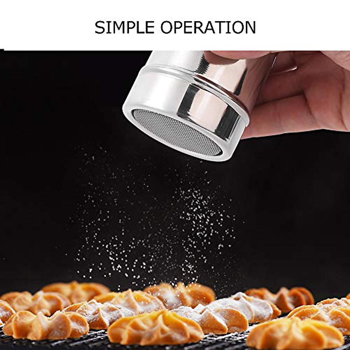 Stainless Steel Salt and Pepper Shakers, Spice Shakers, Glass Spice Jars Seasoning Shaker Dispenser with Rotatable Lid, Salt and Pepper Shakers for Salt Sugar Spice Pepper