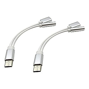 GRABOTE 2X Performance USB Type C to 3.5mm Aux Audio Charging Cable Adapter Splitter Headphone Jack