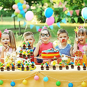 Building Block Cupcake Stand with 24pcs Cupcake Toppers for Blocks Birthday Party Decorations 3 Tire Brick Themed Cupcake Dessert Holder for Building Blocks Baby Shower Party Decor Supplies