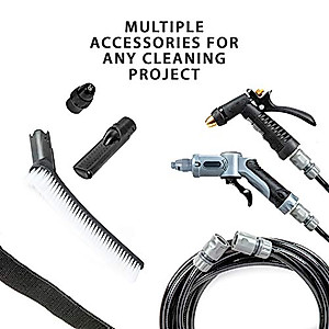 Ivation Multipurpose Portable Spray Washer w/Water Tank – Built in Rechargeable 2200 mAh Lithium Battery and 12v Car Plug - Metal Trigger Guns, Shower & Brush Heads and Flexible Hose