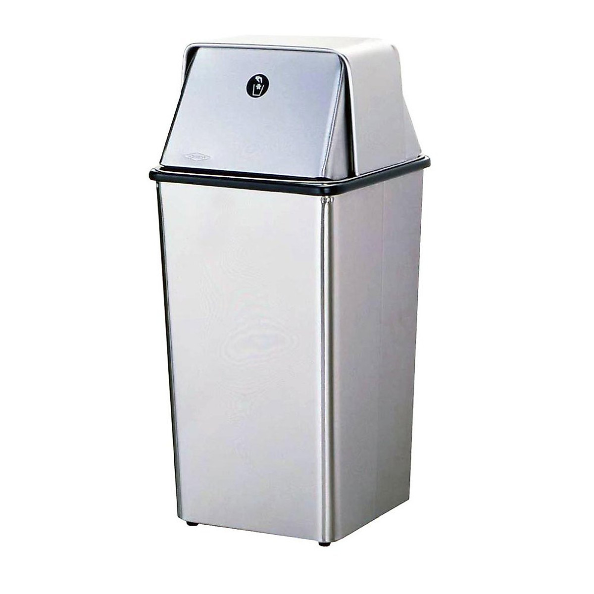 Bobrick 2250 Stainless Steel Floor-Standing Waste Receptacle with Self-Closing Door Top, Satin Finish, 13 Gallon Capacity, 13-3/8" Width x 29-1/2" Height