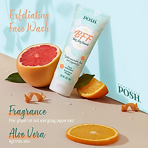 Perfectly Posh Exfoliating Face Wash 3 fl. oz w/Pink Grapefruit, Peppermint, & Cucumber Fruit Flavor. Complete your skin care w/Best Face Forever (BFF). Gentle Face Scrub, Refreshes & Hydrates Skin!