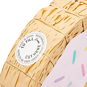 BLUE PANDA Pink Donut Pinata for Two Sweet Birthday Party Supplies, Donut Baby Shower Decorations (Small, 13 x 3 In)