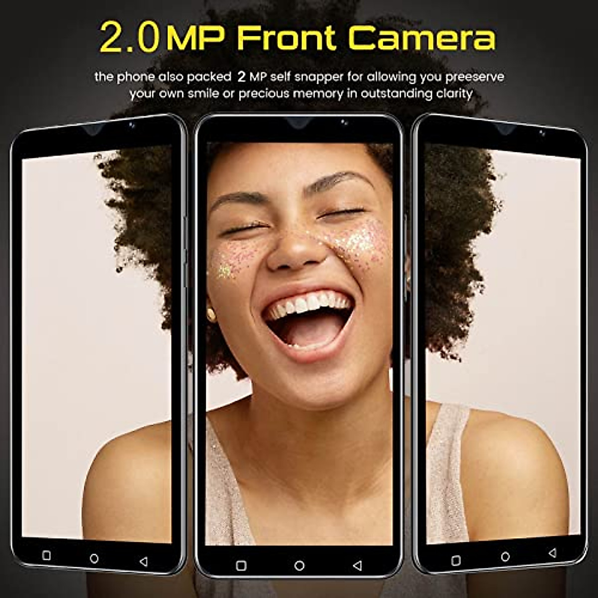 Android Unlocked Cell Phone Dual Sim 6 in Unlocked Phone Face ID + Fingerprint GSM Smartphones Smartphone Gimbal Extension Pole (Blue, One Size)