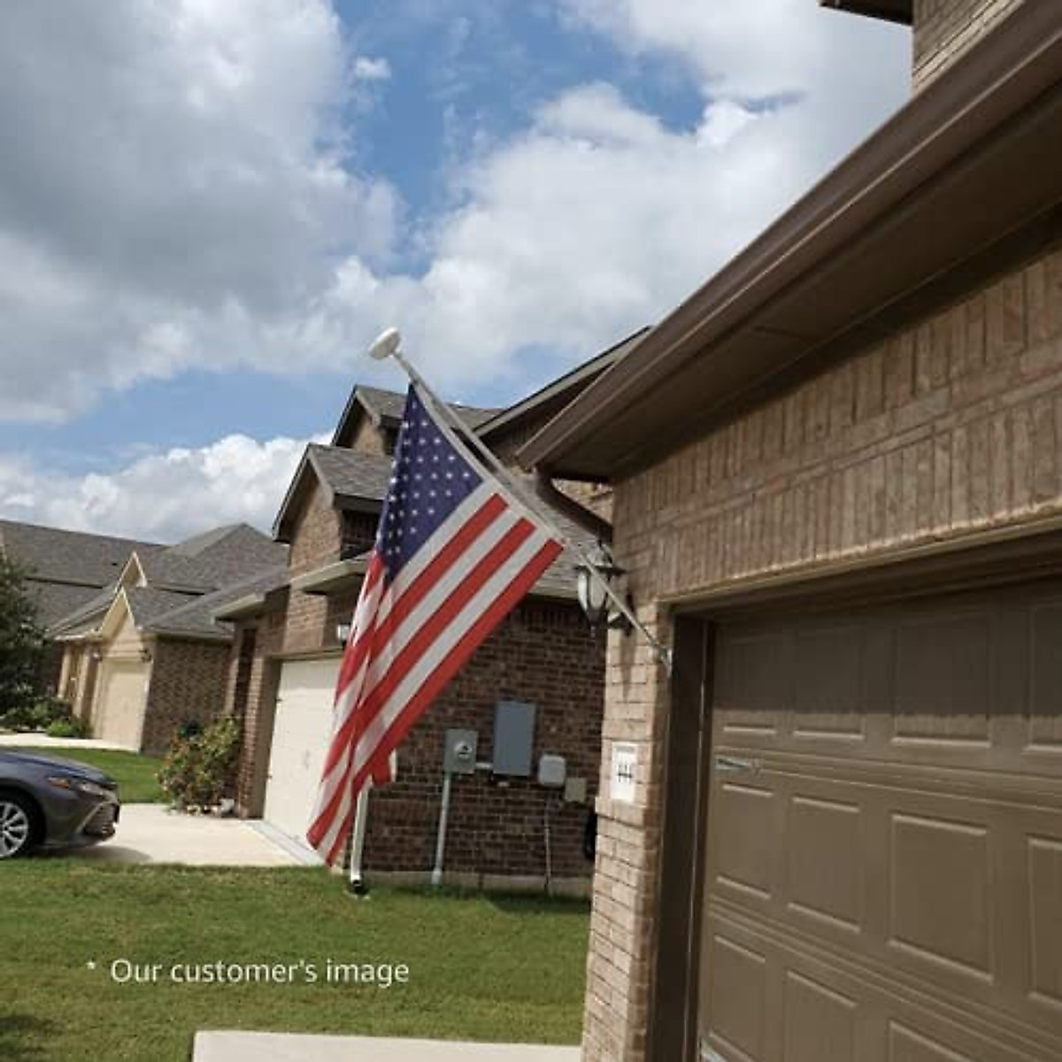 Deneve - Dot Solar Flag Pole Light - for 6ft Wall Mounted Spinning Pole - Flag Pole Light Solar Powered to Show Respect & Patriotism - RV Flag Pole LED Light…