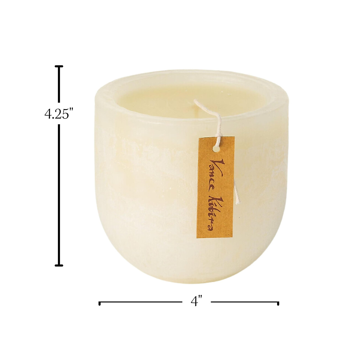 Vance Kitira Timber Goblet Candle (4.25", Melon White)