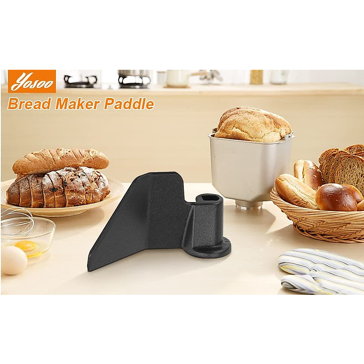 Bread Maker Paddle, kitchen Bread Maker Kneading Blade Part Mixing Paddle Replacement for Breadmaker Machine Black Bakery Kitchen Helper Accessory