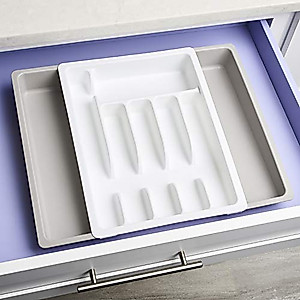 YouCopia Expandable Utensil Tray Turntable, White