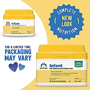 Amazon Brand - Mama Bear Infant Milk-Based Baby Formula Powder with Iron, Dual Prebiotics, Omega 3 DHA and Choline, Brain, Growth, Immunity, 22.2 Ounce