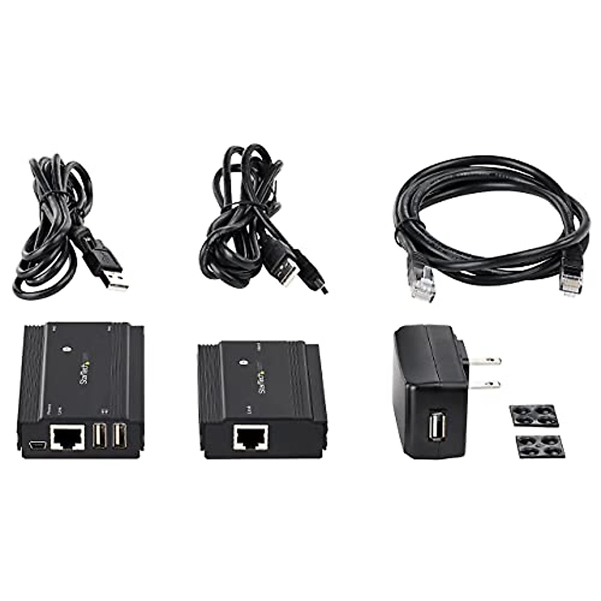 StarTech.com 4-Port USB 2.0 Extender Hub Over Single CAT5e/CAT6 Ethernet Cable (RJ45) - 330ft (100m) - USB Extender Hub Adapter Kit - Metal Housing - Externally Powered - 480 Mbps, TAA