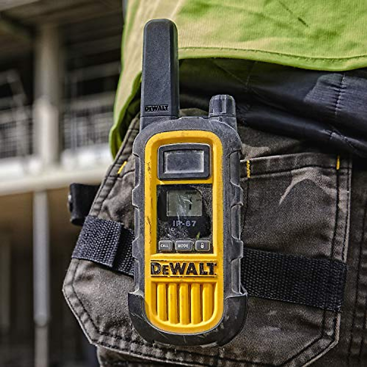 DEWALT DXFRS800 2 Watt Heavy Duty Walkie Talkies - Two-Way Radio with VOX (2 Pack) & DXFRS300 1 Watt Heavy Duty Walkie Talkies - Long Range & Rechargeable Two-Way Radio with VOX (2 Pack)