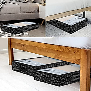 Under Bed Storage Bags Large Capacity Underbed Clothing Organizer with Clear Cover and Reinforced Handles Foldable Underbed Storage Bins Durable Organizer for Clothes Blankets Bedding