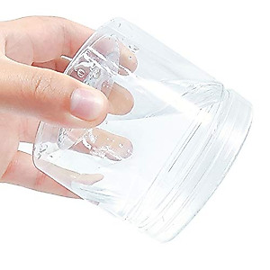 Rocutus 12oz Clear Plastic Storage Jars Containers,8 Pack Refillable Wide-Mouth Plastic Slime Storage Containers for Beauty Products,Kitchen & Household Storage - BPA Free (12 OZ)