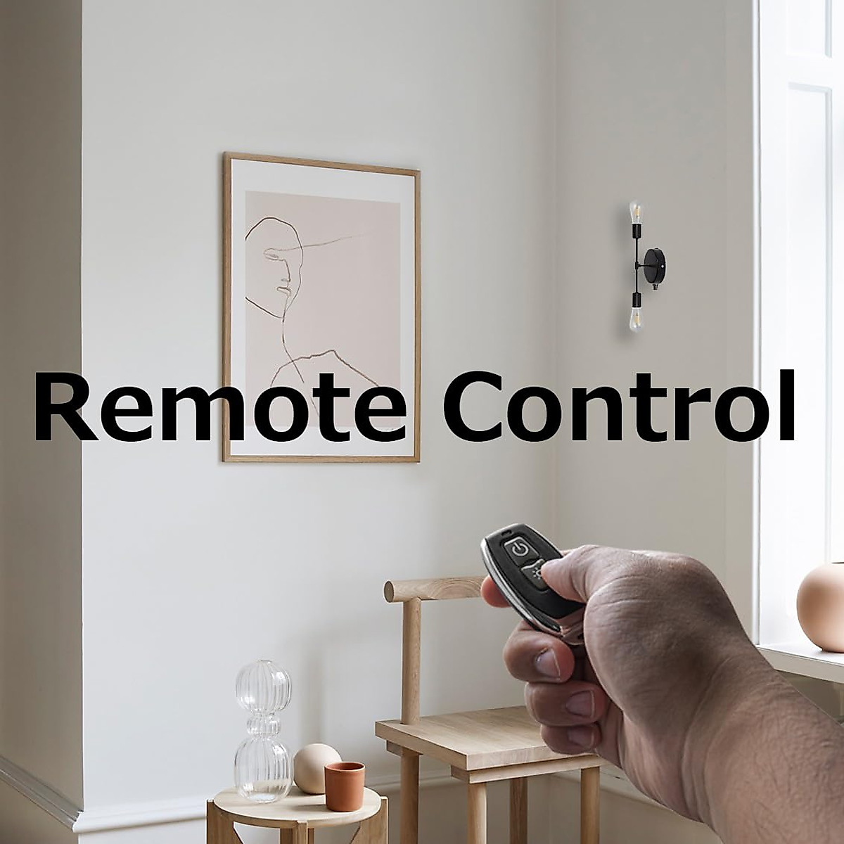 SKIVTGLAMP Industrial Two-Heads Wall Sconce Rechargeable Battery Operated LED Picture Lights with Remote, Dimmable Cordless Black Wall lamp Customizable for Hallway No Drilling Aisle Stairs 2PCS