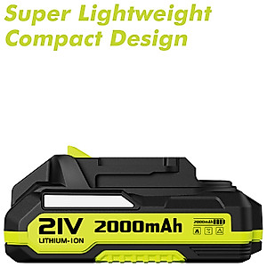 LAZYBOI Battery 21V 2.0Ah, Replacement Lithium-ion Battery Cordless Leaf Blower, Long Life Battery Work with Fast Charging (Charger Not Included)