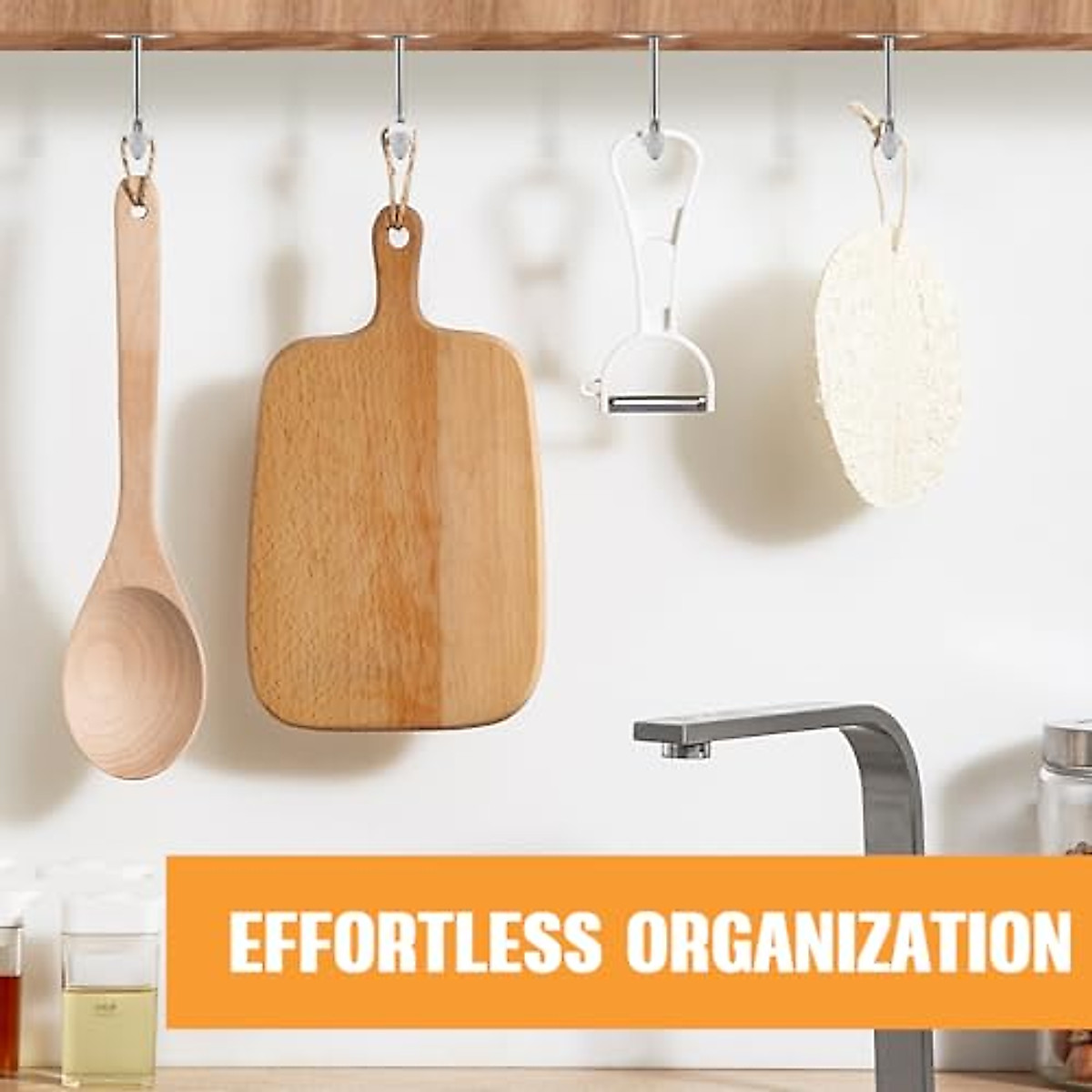 2 Pack Hat Organizer Hat Rack for Baseball Caps Wall Mount, Tumbler Lid Organizer, Kitchen Utility Hooks under Cabinet, Hat Hanger Cup Lid Holder Self Adhesive No Drilling for Door Closet Wall