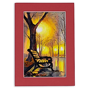 11x14 Mat for 8.5x11 Photo - Precut Deep Red Picture Matboard for Frames Measuring 11 x 14 Inches - Bevel Cut Matte to Display Art 8.5 x 11 Inches - Acid Free ONE MAT with Backing Board & Clear Bag