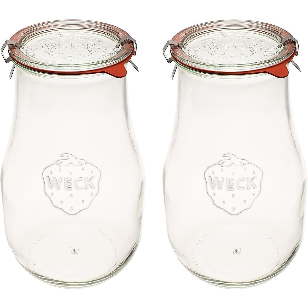 Weck Jars Tulip 2.5 Liter - Sour Dough Starter Jars - Large Glass Jars for Sourdough - Starter Jar with Glass Lid - Suitable for Canning & Storage