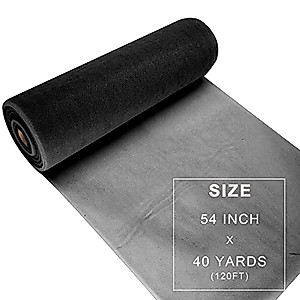 Black Tulle Fabric Roll Spool Bolt (54 Inch by 40 Yards) Large Tulle Wedding Party Decoration, Tutu Skirt, Table Runner, Gift Wrapping, Bridal Shower, Soft & Drape (Black)