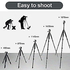 Gosky Tripod -Travel Portable Tripod for Spotting scopes, Binoculars, camcorders, or SLR Cameras (Pro Tripod (61-inch))