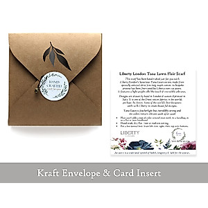 Liberty London Purse, Head, or Neck Scarf - "Wild flowers White" Skinny Scarf - Headband, Handbag, Purse Handle - Silky Tana Lawn Cotton