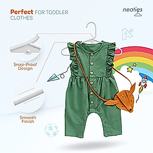 USA-Made Kids Hangers Plastic - Non-Slip Toddler Kid & Baby Hangers for Closet, Slim Children's Hangers for Clothes with Notches, Best Kids Plastic Hangers (White 30 Pack)