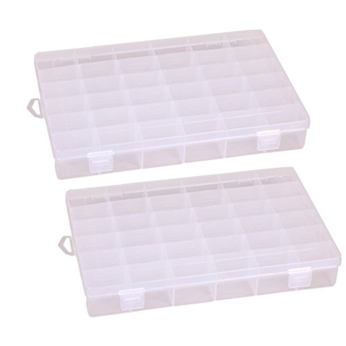 Richohome 36 Grids Adjustable Jewelry Bead Organizer Box Storage Container Case,Pack of 2