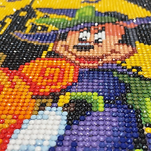 CEOVR Halloween Diamond Painting Kits for Adults, Round Full Drill Halloween Diamond Art Painting Kits, 5d Halloween Diamond Painting Kits for Beginners Diamond Beads Gem Painting Art Kits 12x16 inch