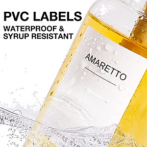 Mustry Coffee Syrup Labels for Coffee Bar Labels for Coffee Syrup Bottles (Standard)