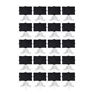 SUPVOX 20pcs Emblems Menu Tabletop Board Small Blackboard Message Mini Chalkboard Signs Mini Blackboard Mini Chalkboards with Stand The Sign Message Board Bamboo Signage White Desktop