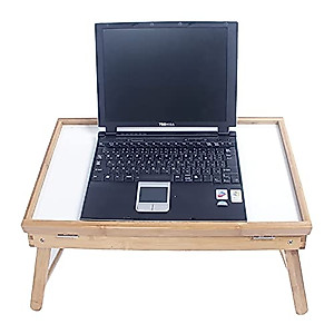 MJWDP Table Top Adjustable Dining-Table Laptop Table Computer Desk Wood Color & White Plank
