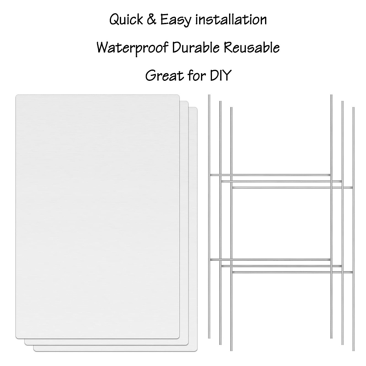 ANZEKE Blank Yard Signs with H- Metal Stakes, 3 Pack 24 x 18Inches White Corrugated Plastic Yard Lawn Sign for Party Decorations, Estate,Garage Sale Signs, Rent, Guidepost Decorations,Open House