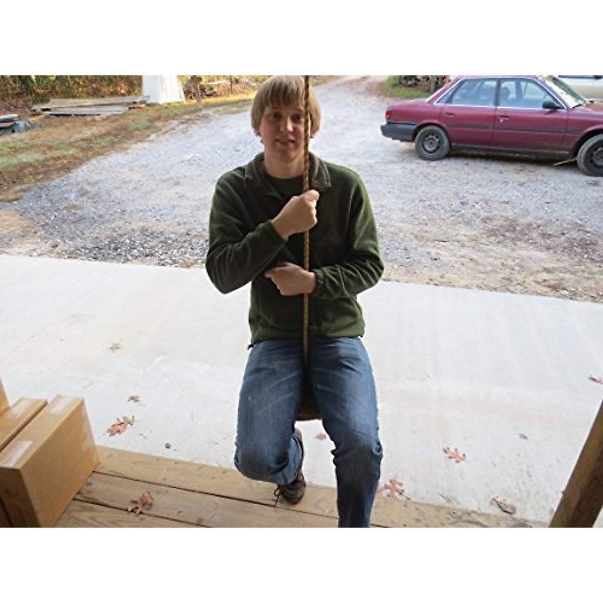 Wood Tree Swings-Tree Swing Cypress Wood Disc Tree Swing and 10 Feet of Rope Not Plywood