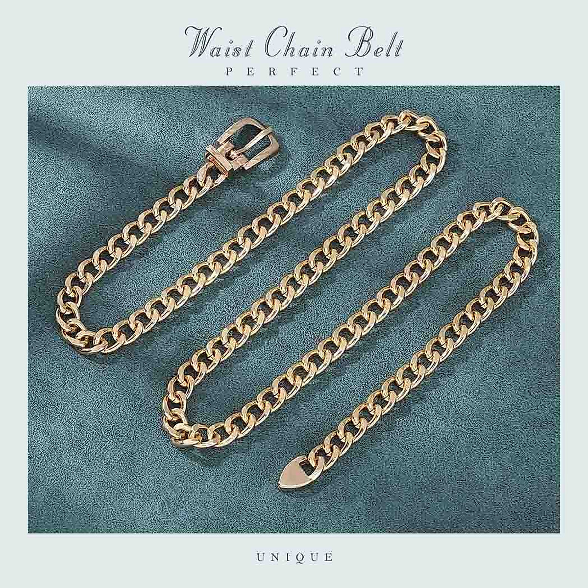 Werhonton Metal Waist Chain Belt Gold Belly Chain Chunky Belt Chain Sexy Body Chains Jewelry Accessories for Women and Girls