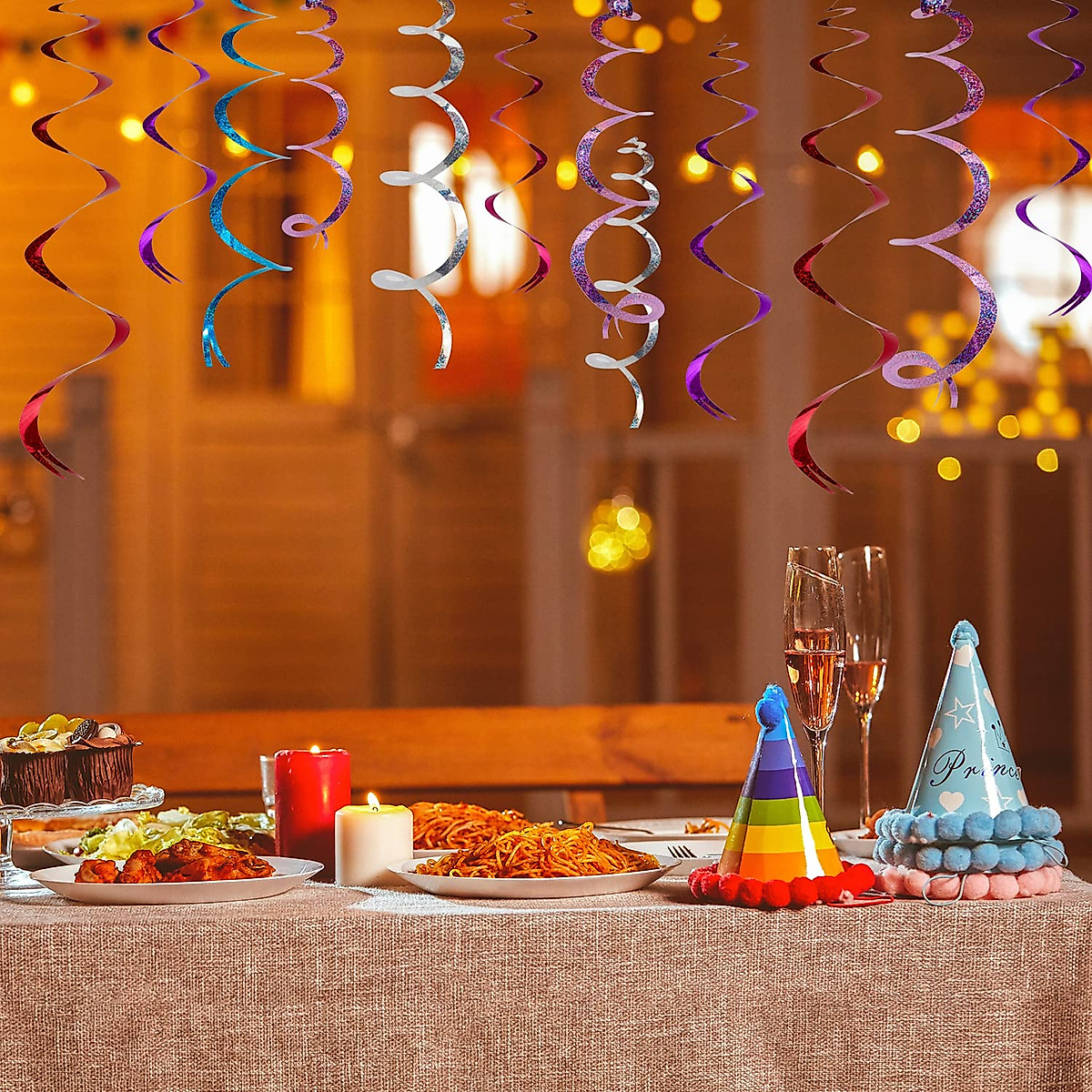 Party Decorations,18 Pcs Ceiling Streamers Decorations Party Swirl Decorations Hanging Swirl Decorations for Birthday Party,Wedding, Baby Shower,Bridal Shower