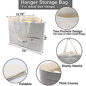 YiSeyruo Hanger Storage Bag for Adult Hanger: Hanger Triangle Bag for Closet Tidier Space Saving Hanger Storage Organizer Holder | Hanger Stacker Hamper for Wardrobes Laundry Rooms (L)