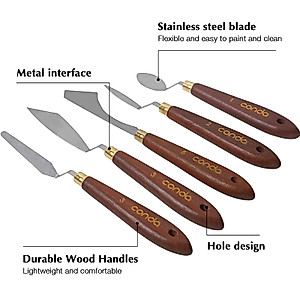 CONDA Palette Knife Painting Stainless Steel Spatula Palette Knife Oil Paint Metal Knives Wood Handle