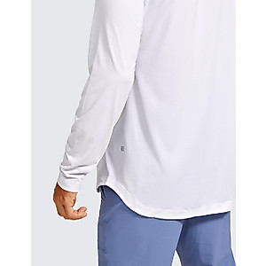 CRZ YOGA Lightweight Long Sleeve Shirts for Men Moisture Wicking Quick Dry Shirt Workout Running Basic Tee Tops White Large