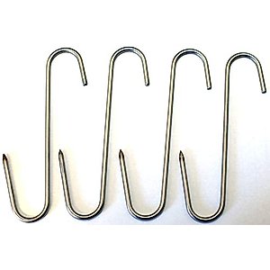 RiversEdge Products Stainless Meat Hooks, Smoker Hook, 7", 4 Pack