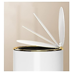 DYPASA Smart Trash Can Pedal Trash Can Creative Household Living Room Bedroom Stainless Steel Garbage Bin Bathroom Kitchen Pedal Trash Can with Lid,6L 8 L Bathroom Trash Can (Color : White Gold 6L)