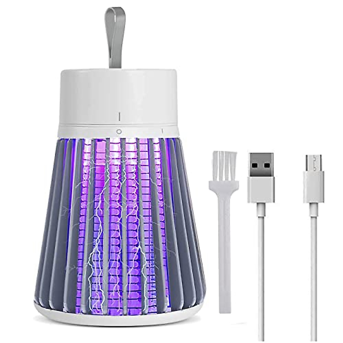 Qremove Bug Zapper,Electric Mosquito Zapper Portable Camp Mosquito Killer Rechargeable Indoor Bug Zapper Outdoor Mosquitoes Light with Hanging Loop,USB LED Purple Light Trap Backyard Camping Using